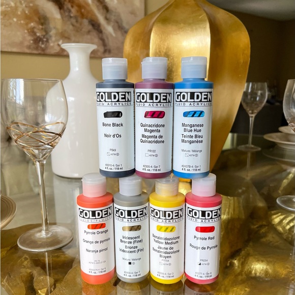 GOLDEN Acrylics | Art | Golden Fluid Acrylics Paint Bundle Shades ...